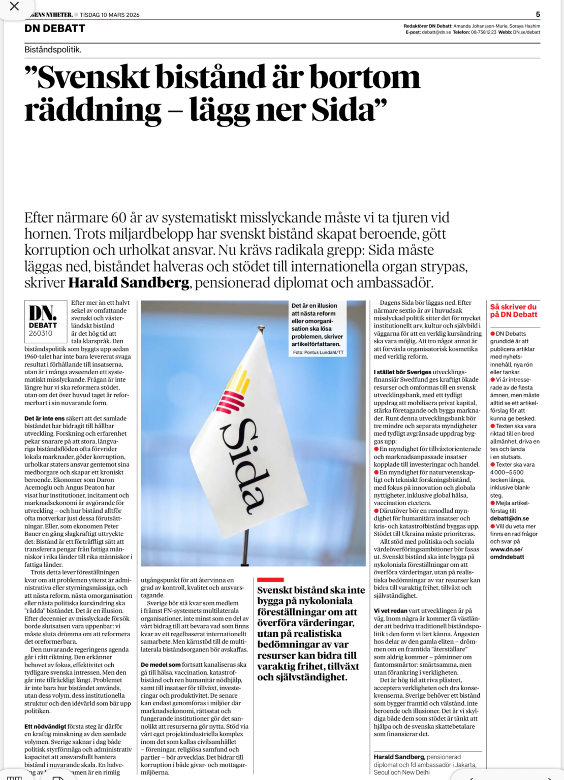 Ambassador Sandberg: Shut down Sida - Scandasia